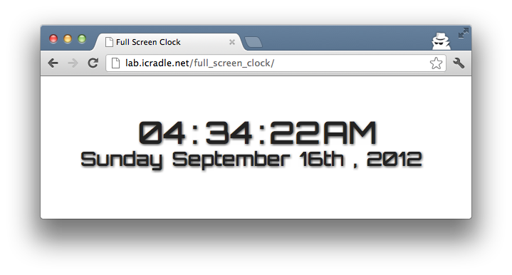 Full Screen Clock (Pure Javascript)